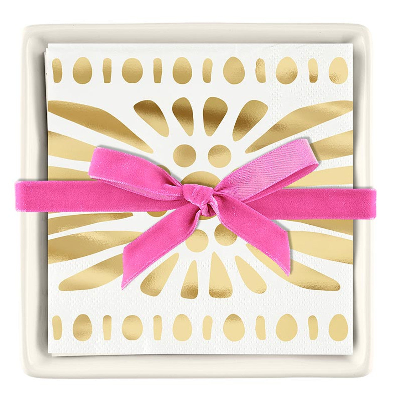 Ceramic Napkin Tray + Napkins - Moroccan Border – Brick and Row