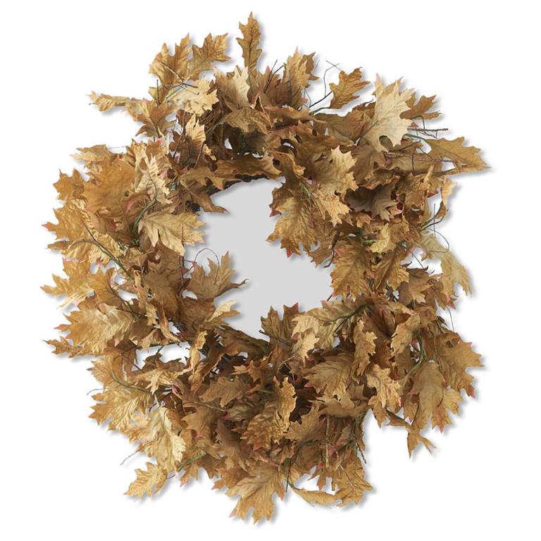 Oak Brown & Tan Leaf Wreath – Brick and Row